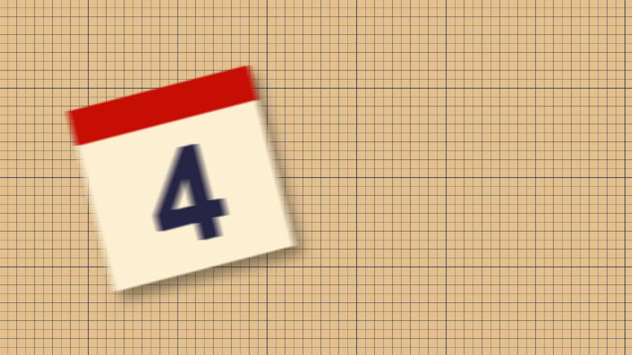 Loop animation of colorful monthly calendar with pages turn of 31 days ...