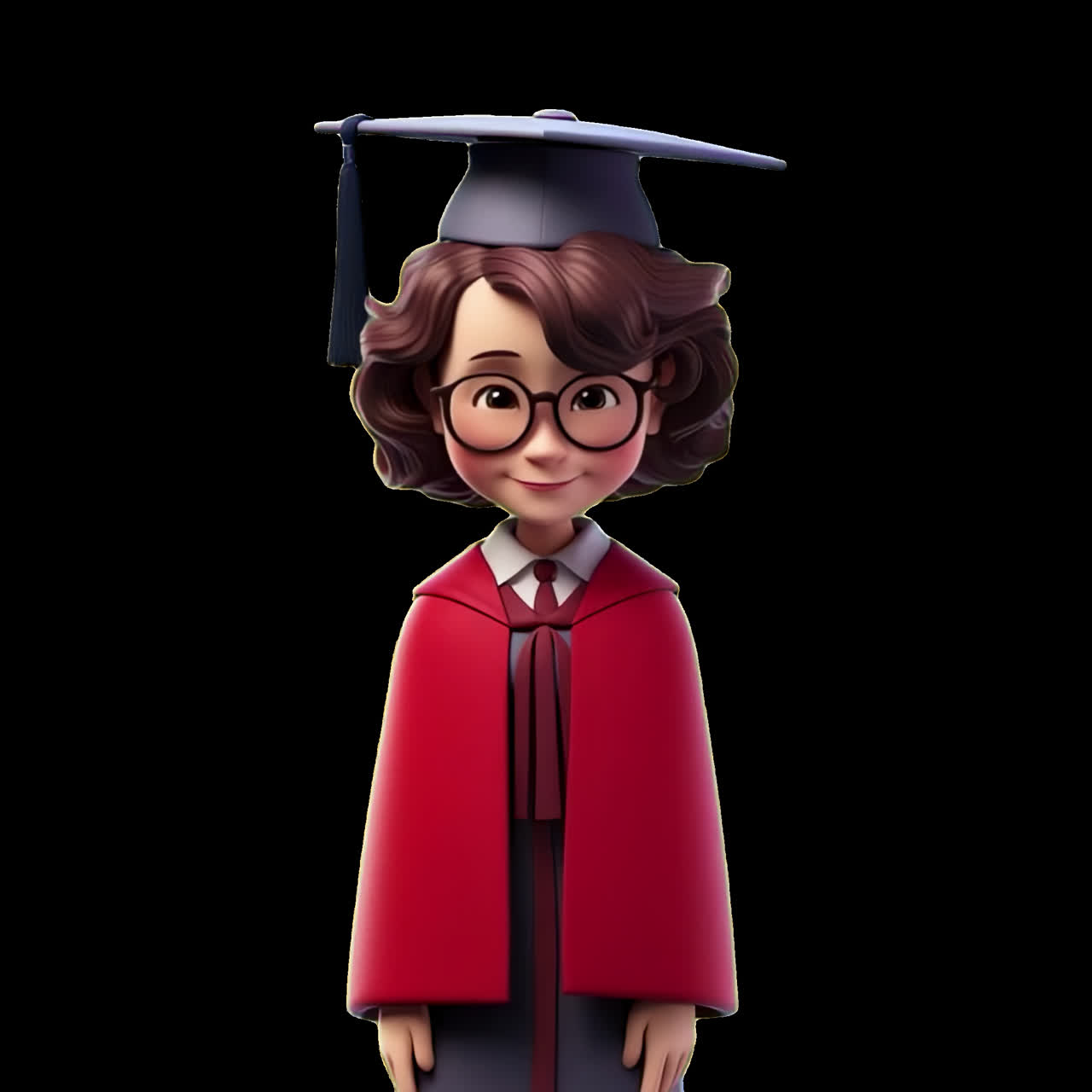 Animated graduate character smiling animation isolated asset ...