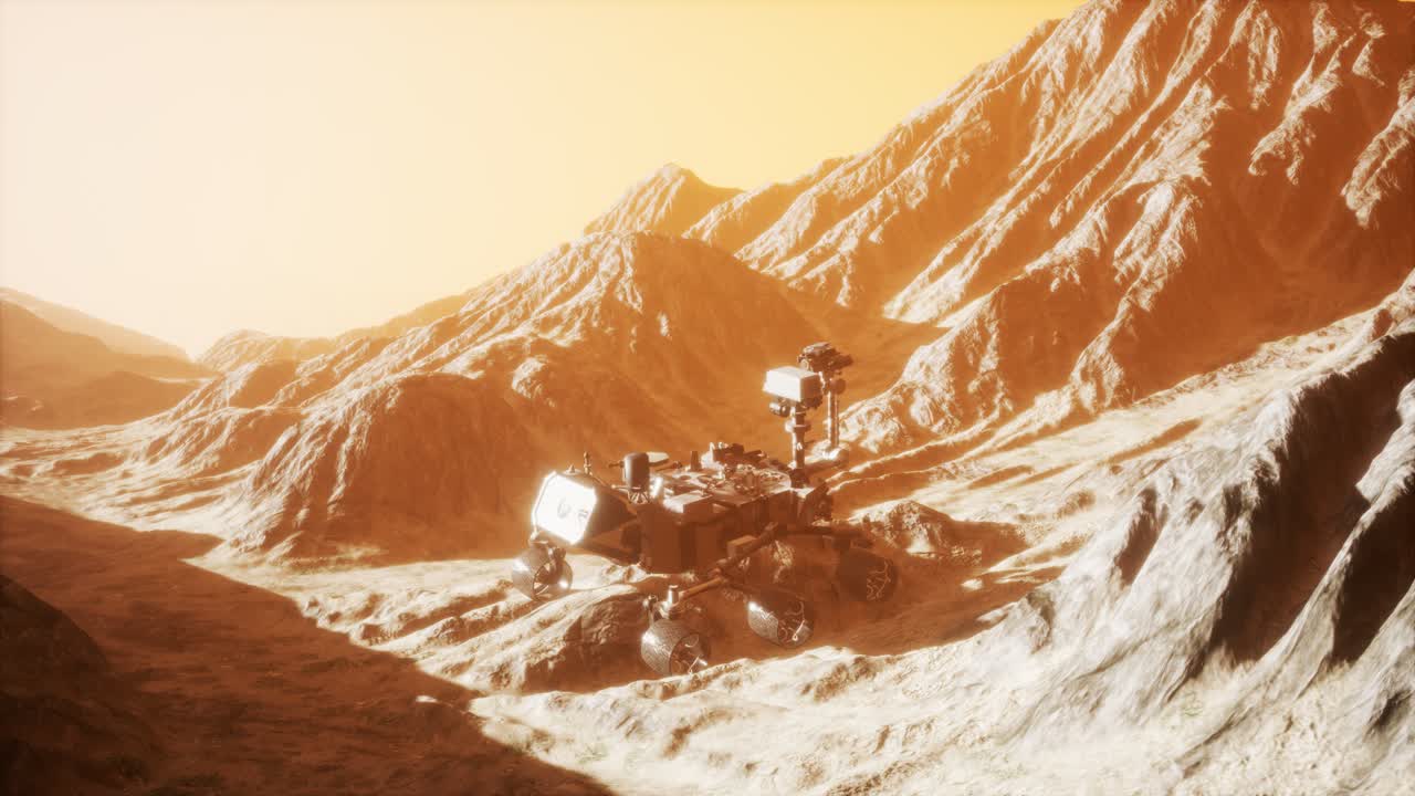 Premium stock video - Curiosity mars rover exploring the surface of red ...