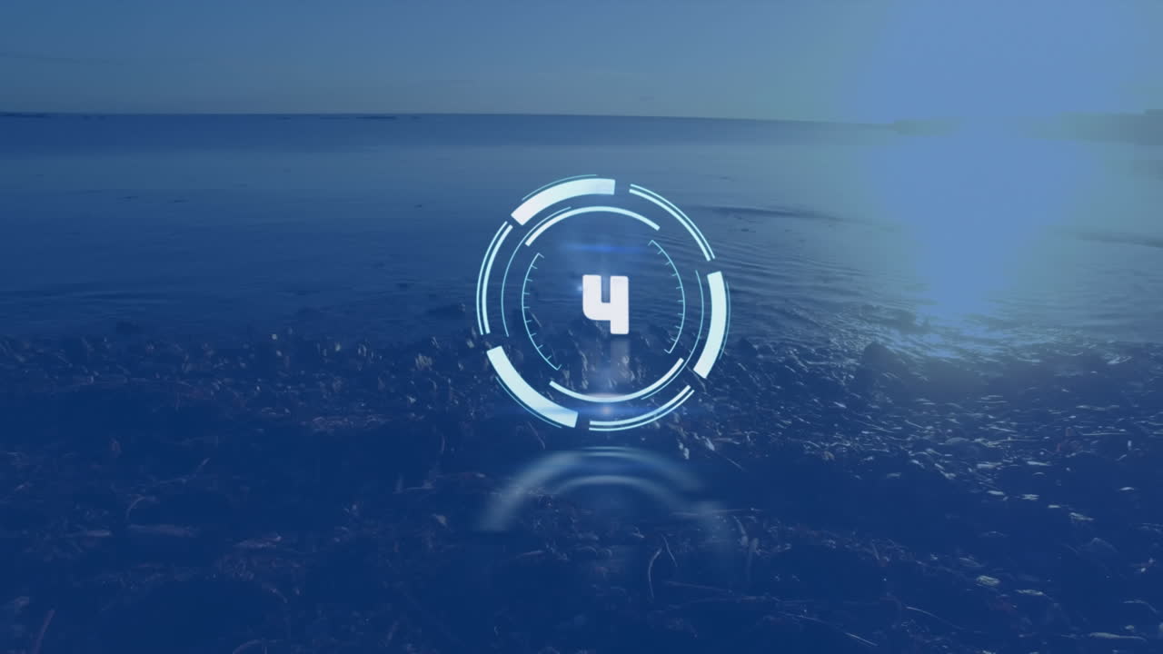 Animation of scope scanning and countdown over landscape | Premium ...
