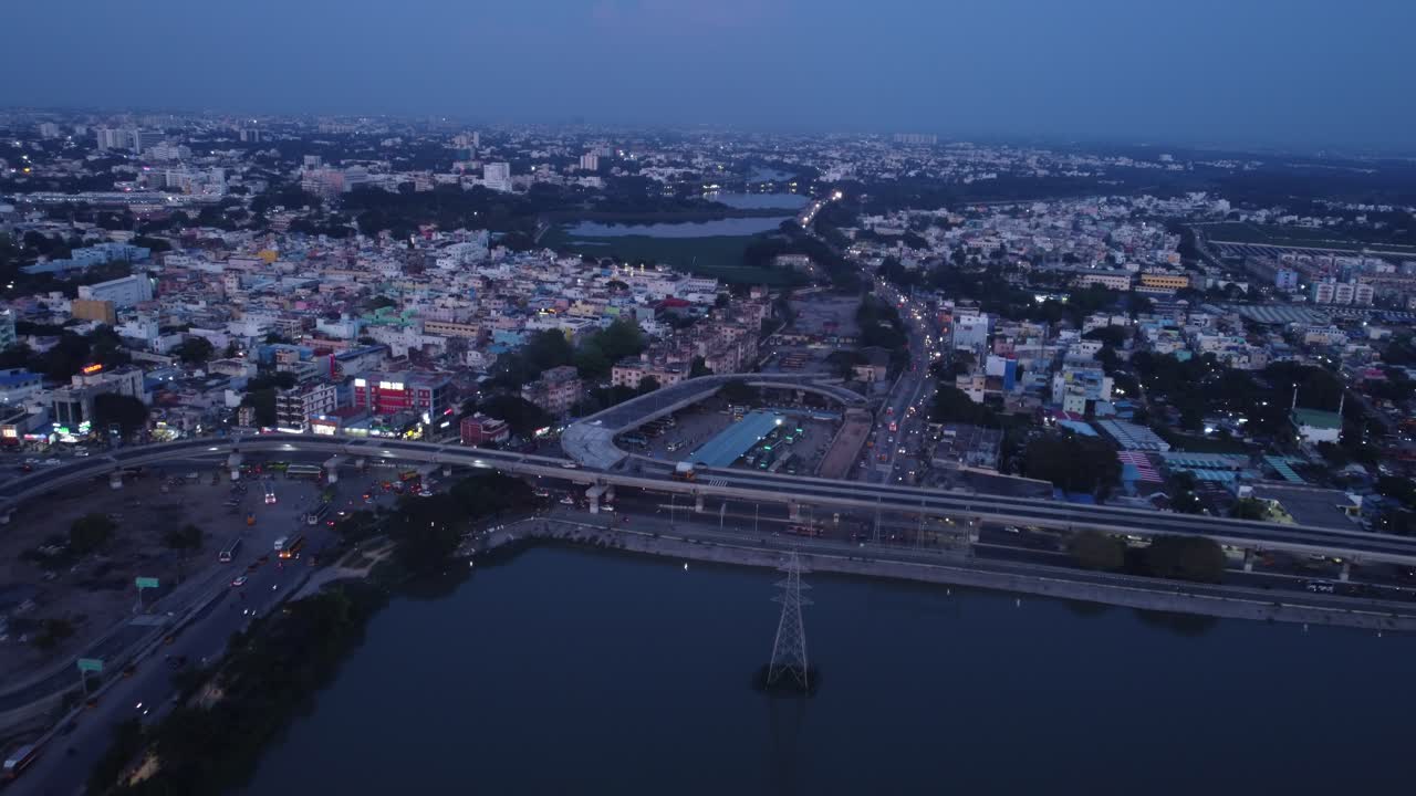 Premium stock video - Aerial of the coimbatore city, highway, busy ...