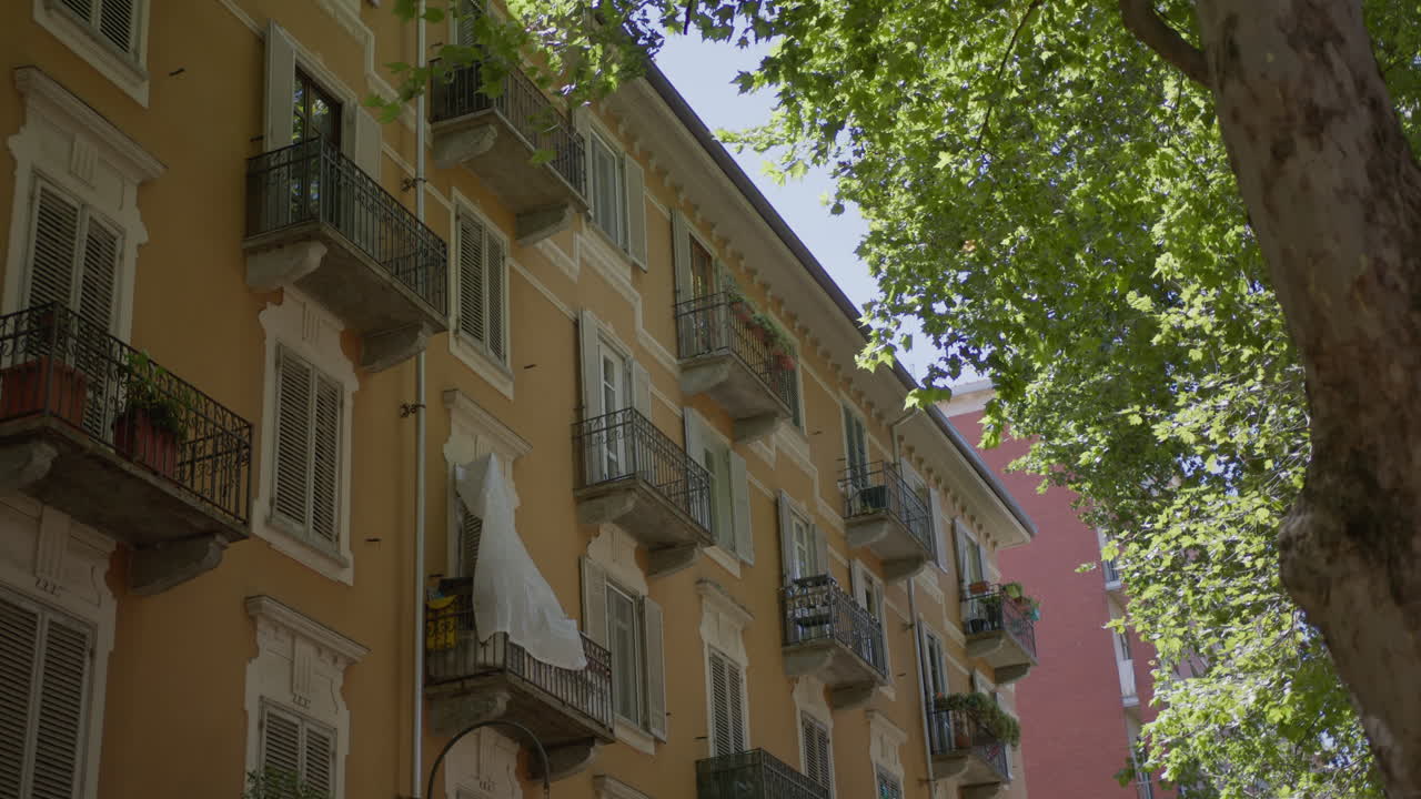 A building with balconies and windows Premium Stock Video Footage