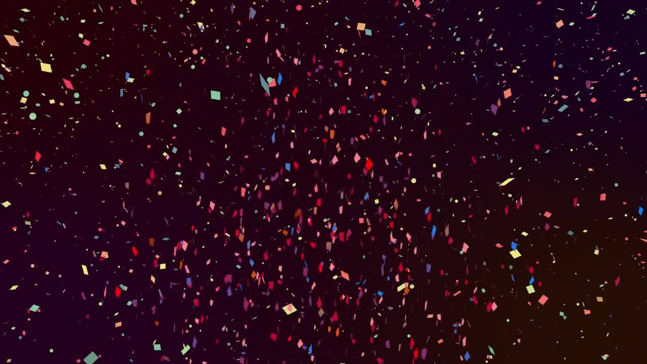 Premium stock video - Animation of confetti falling over black background