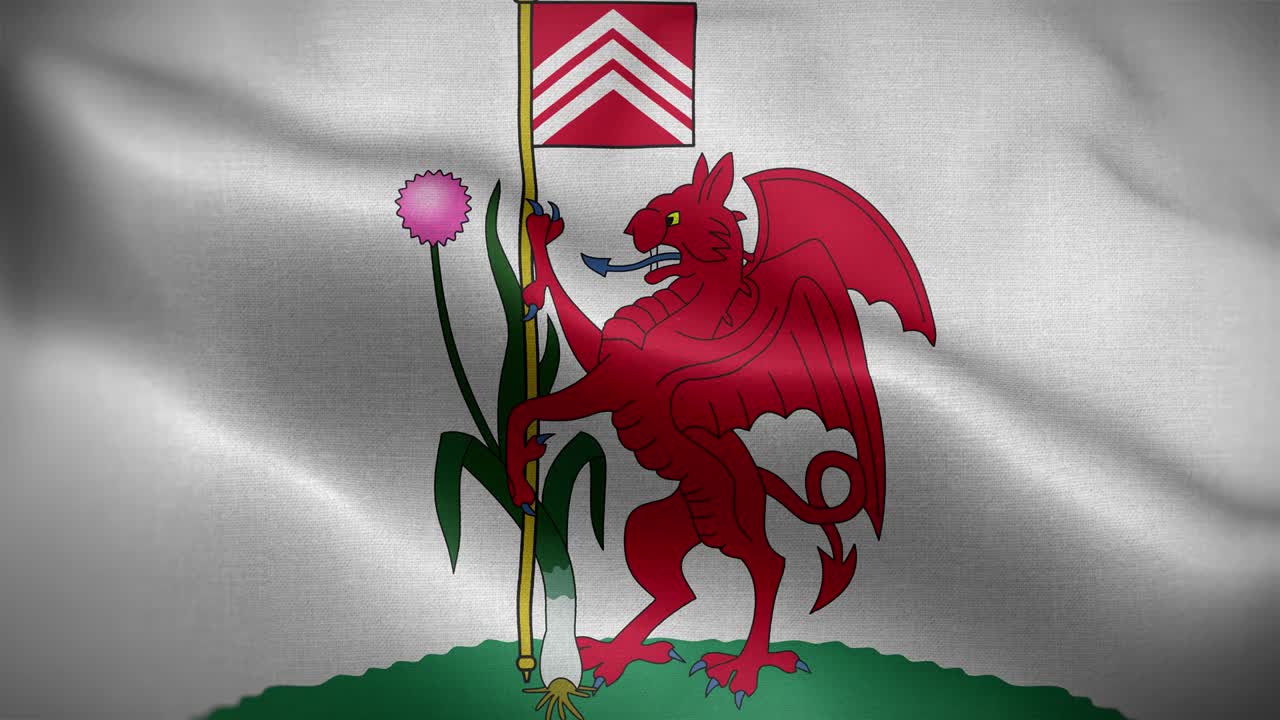 Cardiff UK Flag Loop Background 4K | Premium Stock Video Footage