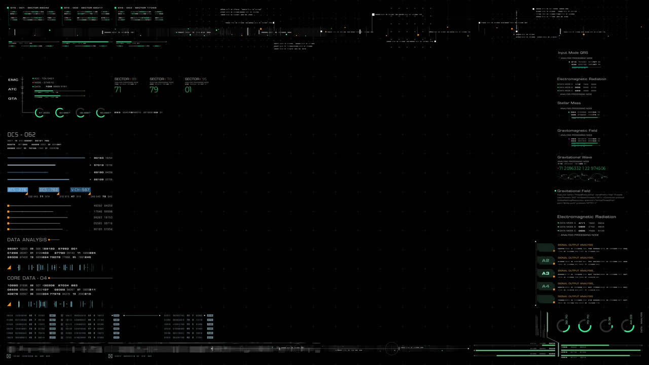 Futuristic Motion Graphic User Interface Head Up Display Screen Template, Digital Data Telemetry ...