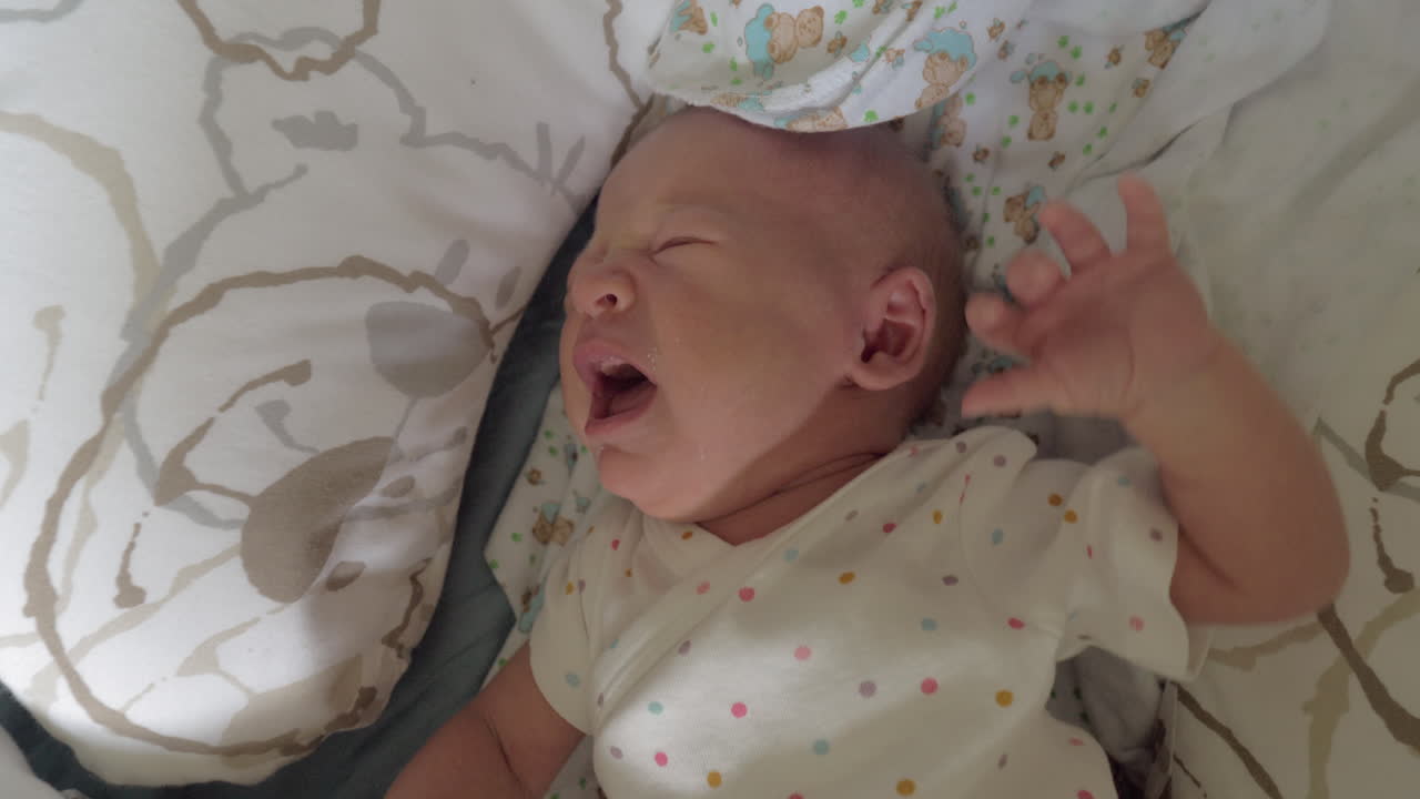 Premium stock video - Crying newborn baby