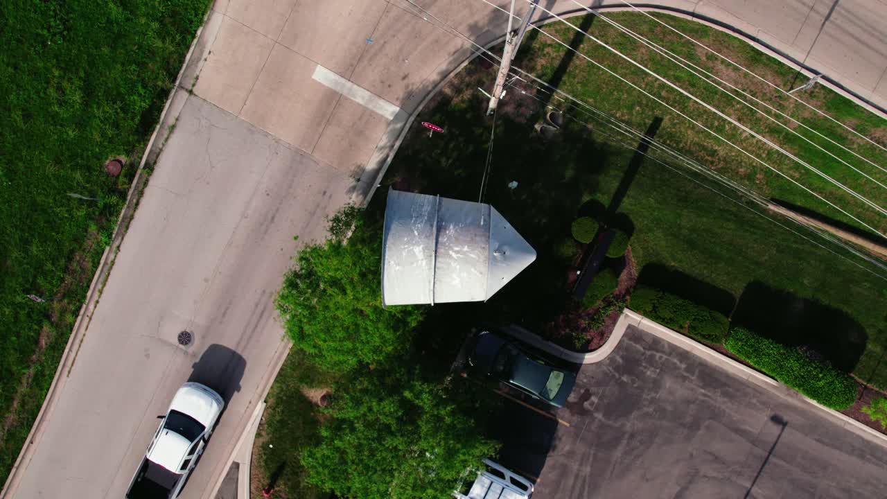 Top Down Aerial Of Emergency Natural Disaster Siren Free Stock Video ...