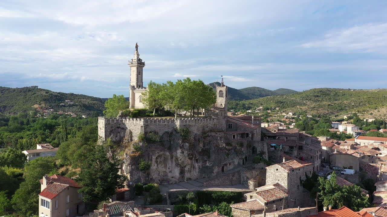 Free stock video - Saint ambroix dugas rock aerial view gard france