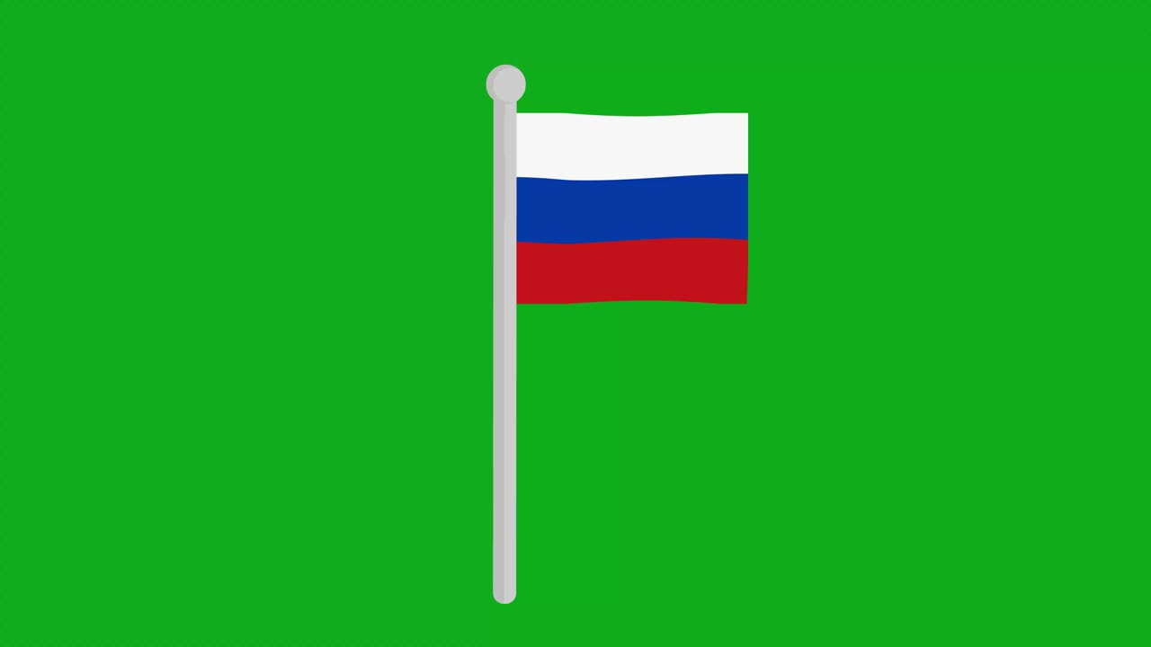 Loop animation of the flag of russia fluttering on a pole | Premium ...
