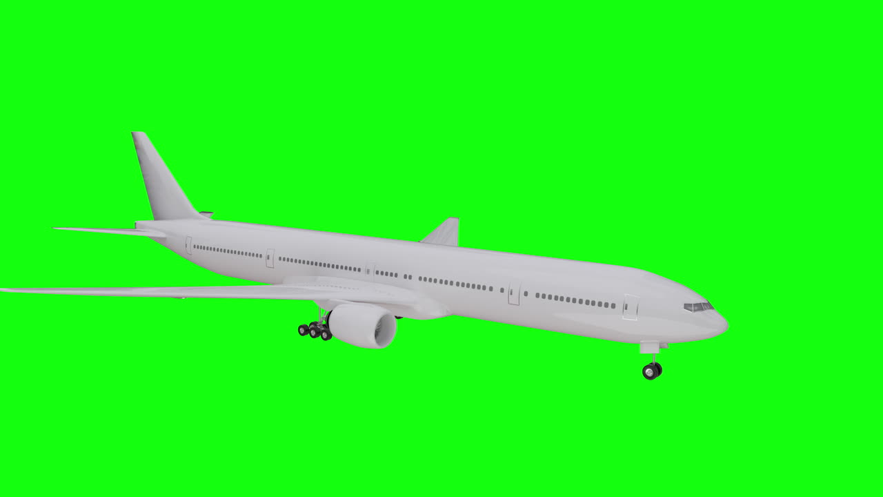Premium stock video - Green screen plane flying and landing
