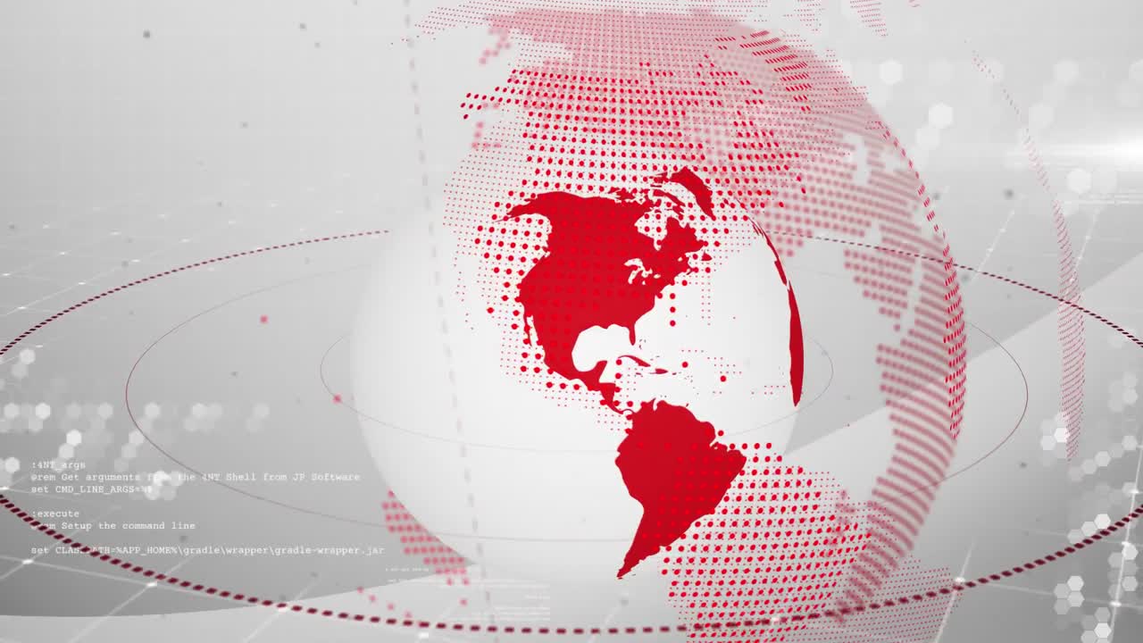 Premium stock video - Animation of white and red digital globe