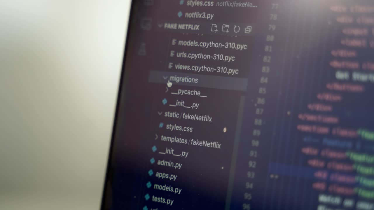 Vídeo Premium - Un primer plano de un editor de programación ide utilizado para editar el código ...