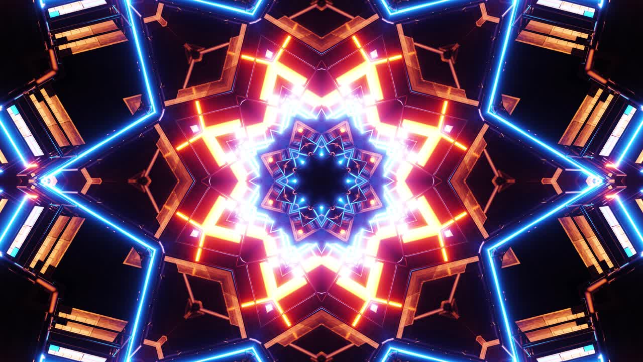 Animation of star with blue background. Kaleidoscope VJ loop | Premium ...
