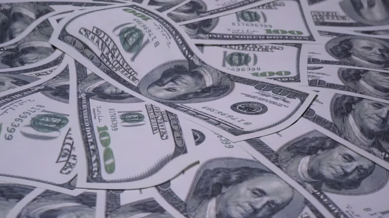 us dollar bill money laundering animation or texture with space for ...