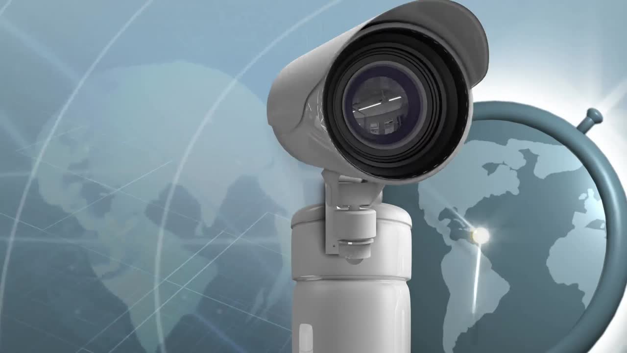 Premium stock video - Animation of moving surveillance camera with ...