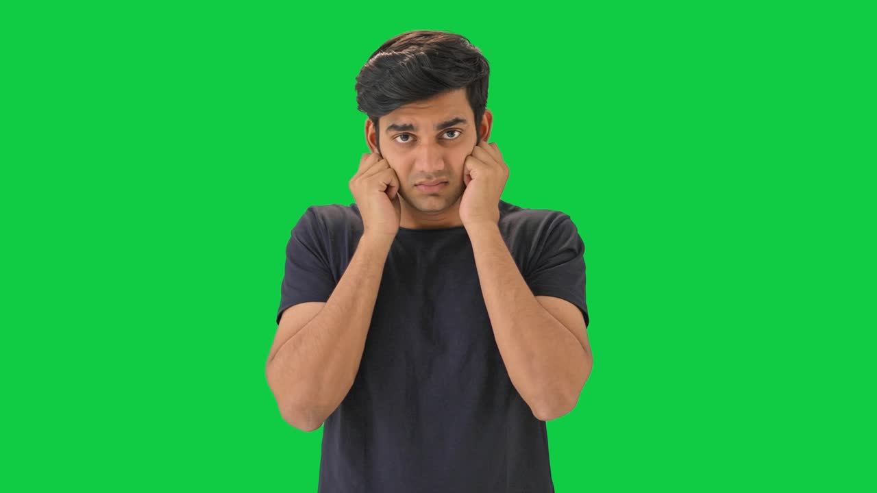 Guilty Indian Boy Saying Sorry And Apologizing Green Screen Free Stock ...