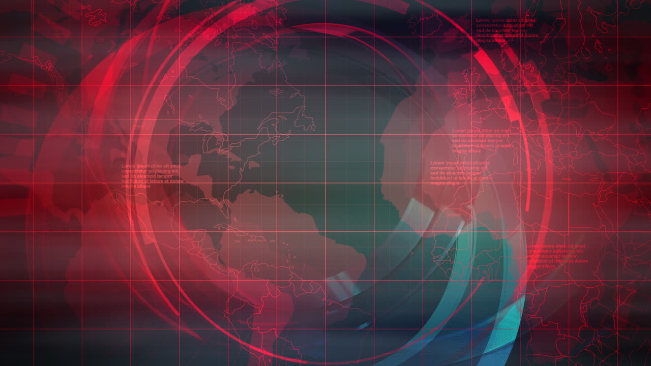 News intro graphic animation with circles and world map 3 Premium Stock Video Footage