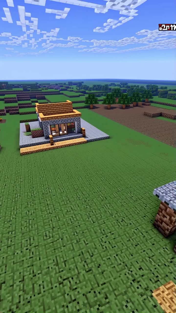 Minecraft small house building Premium Stock Video Footage