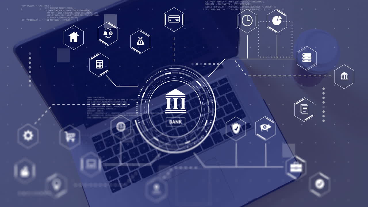 Premium stock video - Animation of connections with business icons and ...