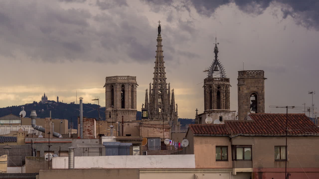 Premium stock video - Barcelona rooftops 4k 11