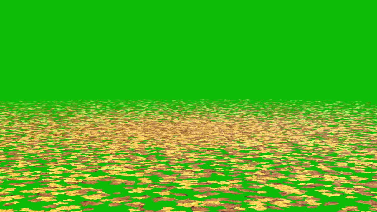 Visual effects, VFX, fallen autumn leaves on green screen starting ...