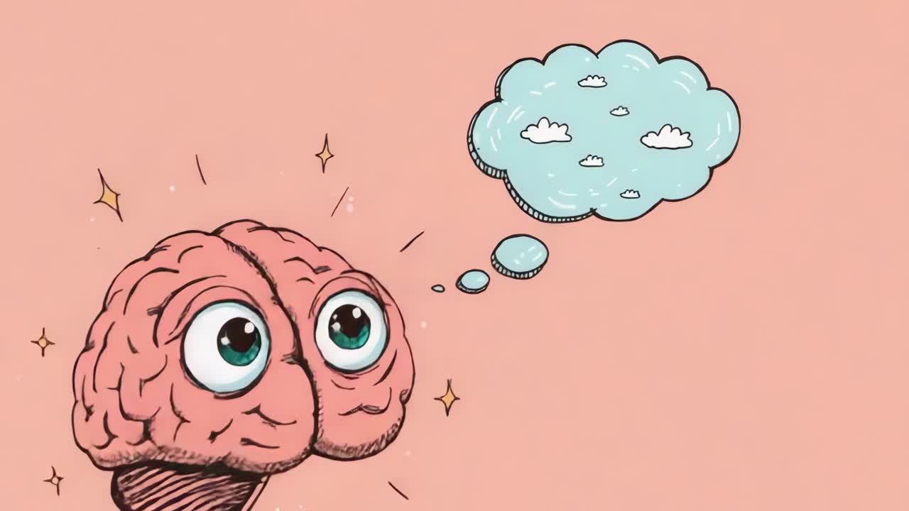Brain with Thought Cloud | Premium Stock Video Footage