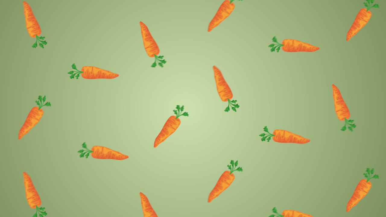 Carrot Animation. 4K Animation Of Orange Carrots Rotating On Green ...