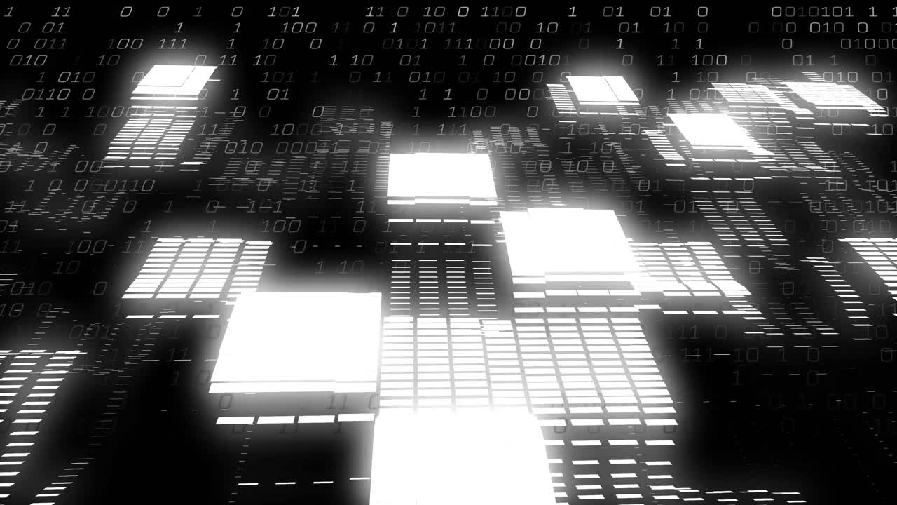 Animation Of Binary Coding Data Processing Over Screens On Black Background Premium Stock Video 7287