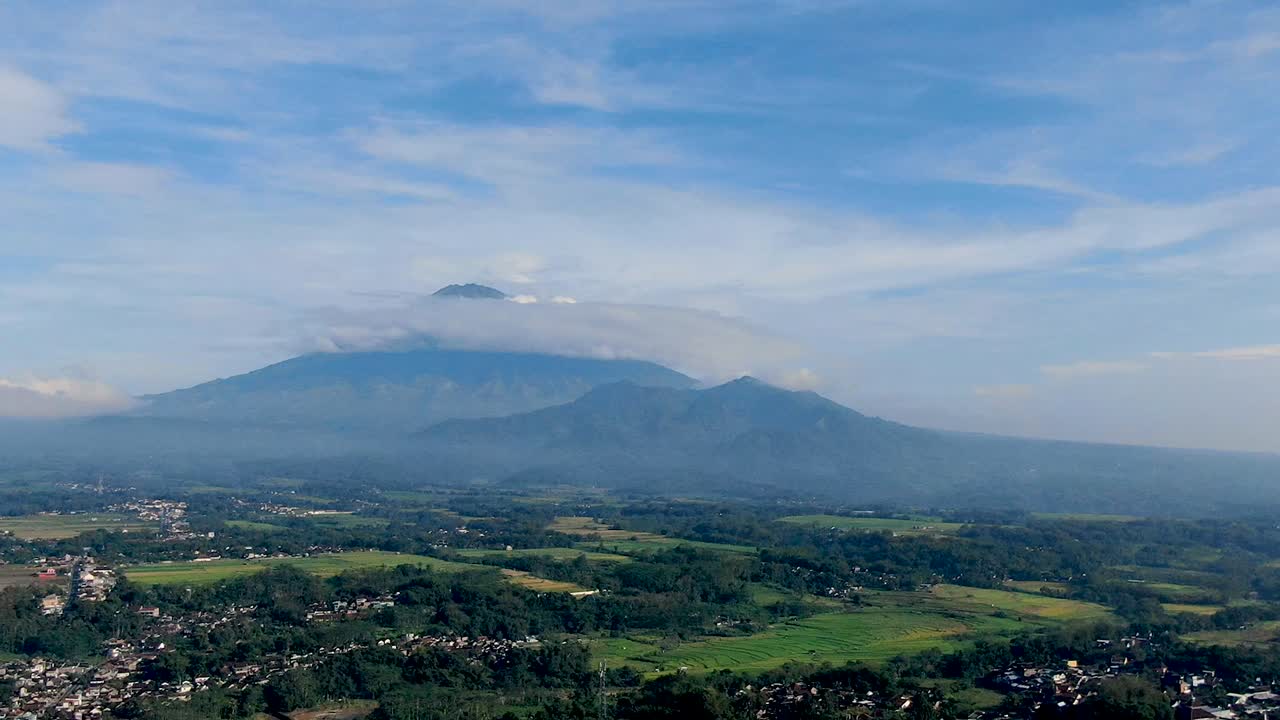 Clouds Pass Volcano Peak Of Mount Sumbing, Java, Indonesia, Time Lapse ...
