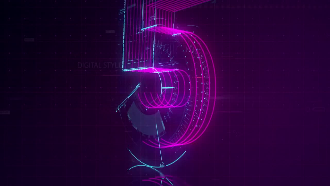 Futuristic Modern Countdown Timer From 10 To 1 Seconds With Motion ...