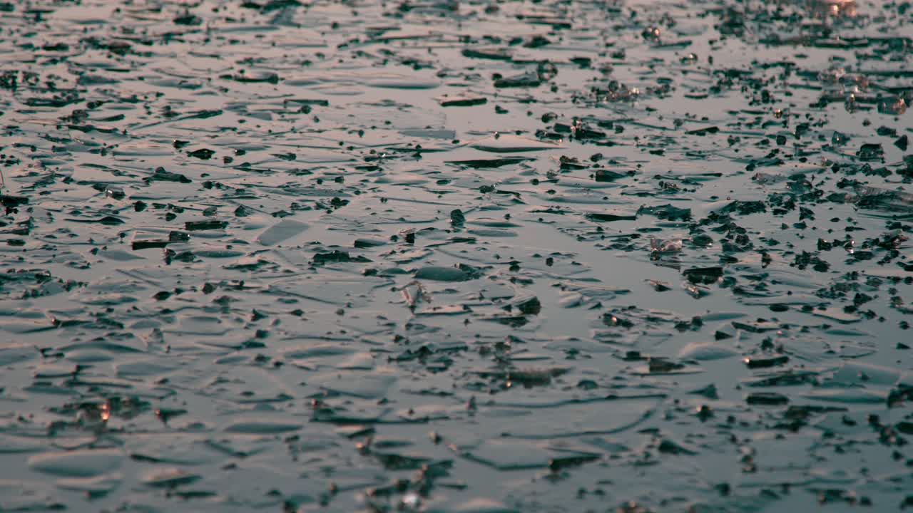 Melting Frozen Ice On Lake Frozen Ice Shelf That Has Partially Melted ...