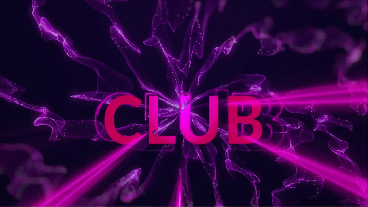 Animation of club text over pink neon light trails | Premium Stock ...