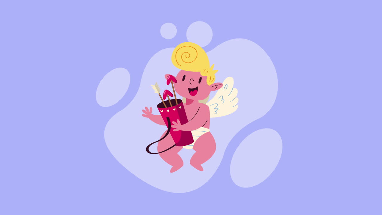 Cupid Cartoon Illustration | Premium Stock Video Footage