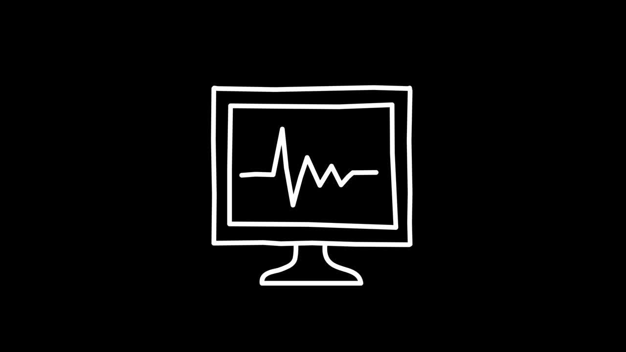Medical Portfolio Monitor Nurse. Doodle icons. Trembling style ...