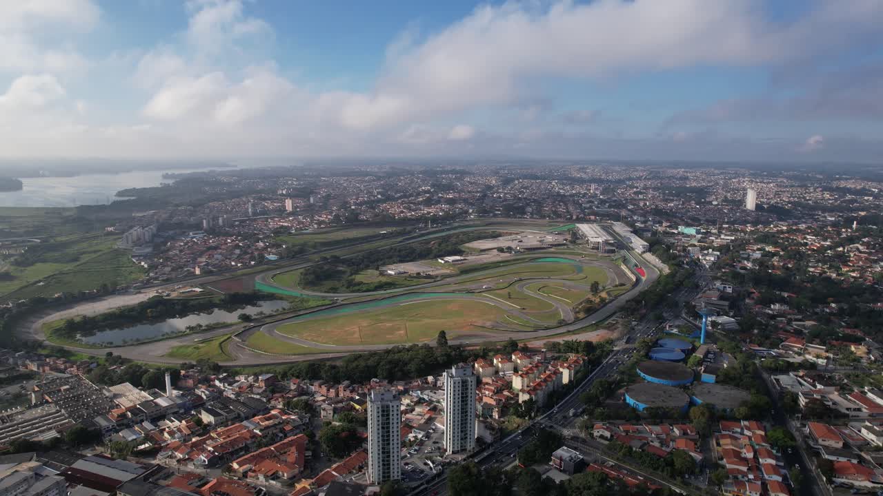 Drone View Of Race Track In Brazil Interlagos Circuit Free Stock Video ...