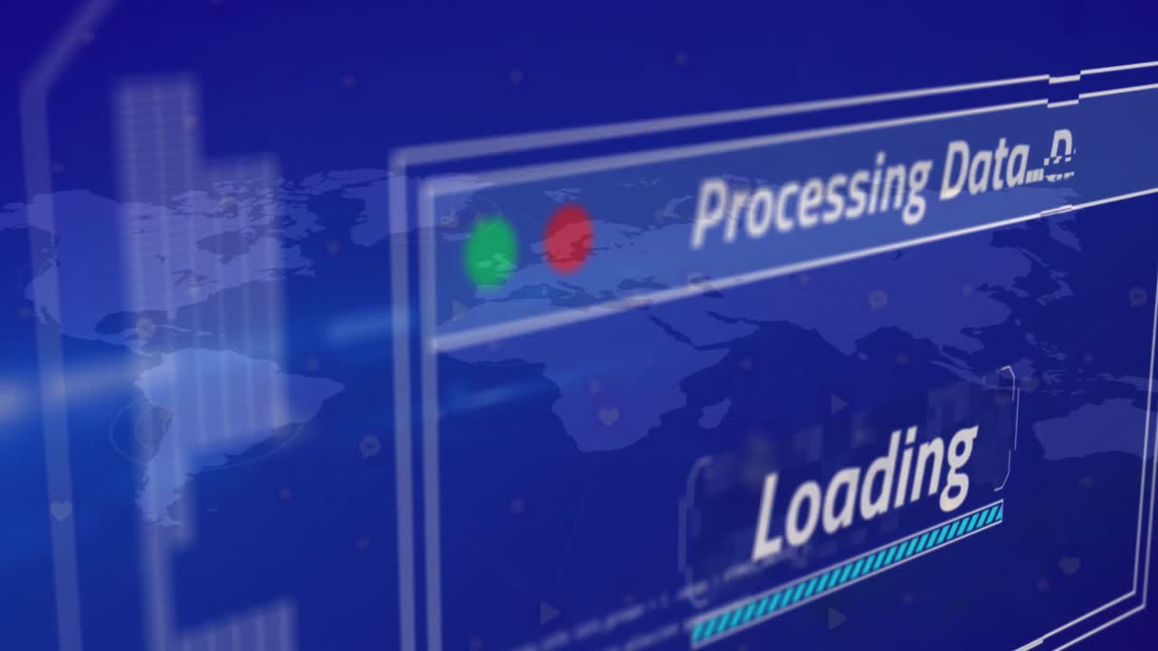 Premium stock video - Animation of data loading and processing text ...