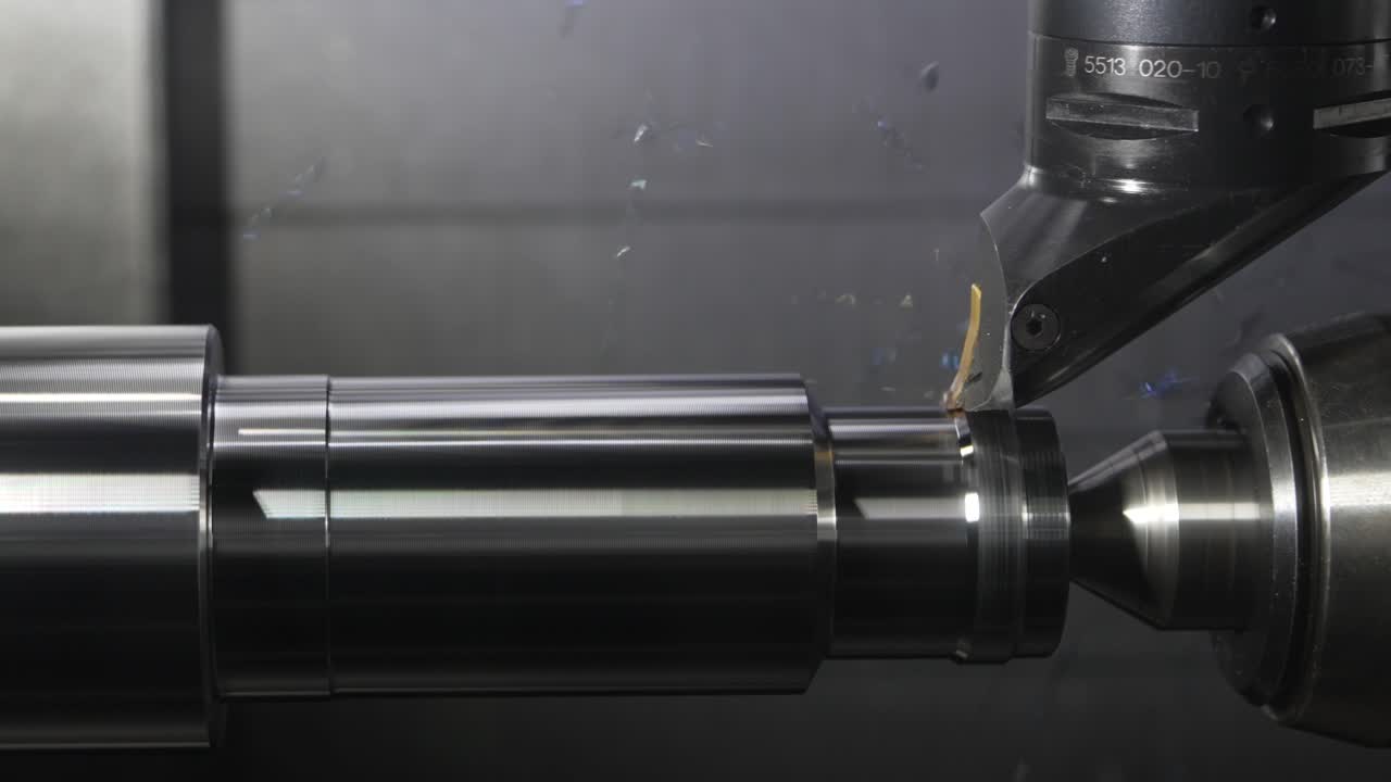 Automated CNC Lathe Machine Shaping Metal With Precision And Accuracy ...