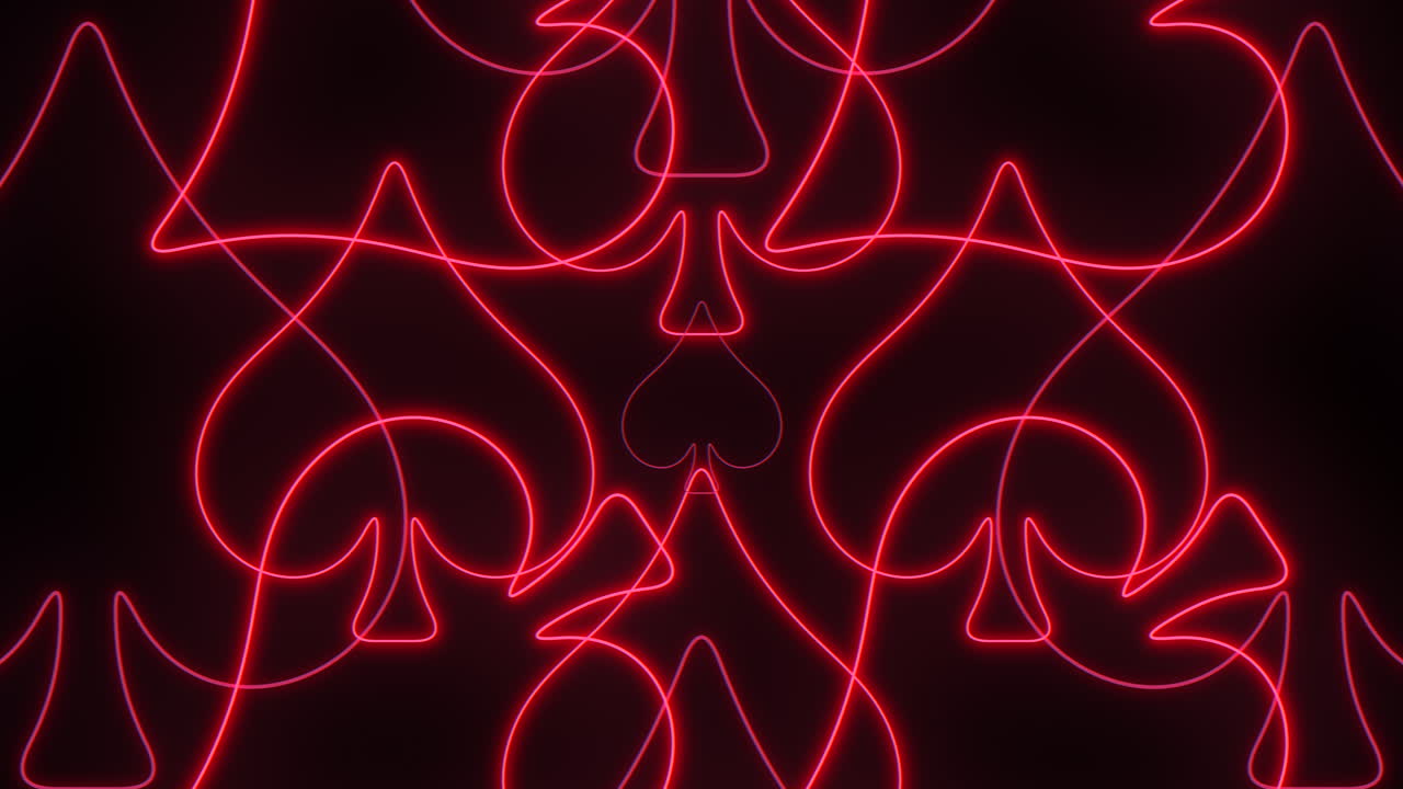 Repeat pulse neon red spades pattern on black gradient Premium Stock ...