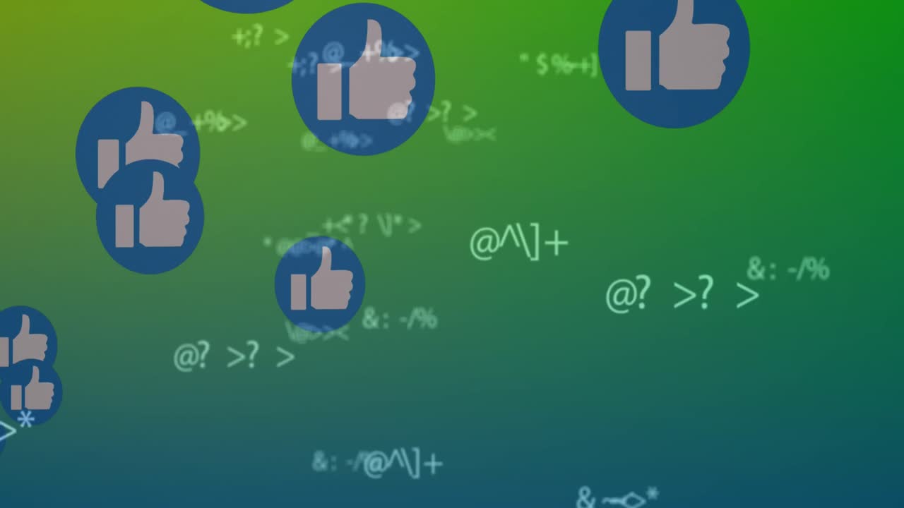 Premium stock video - Animation of multiple like icons and changing ...
