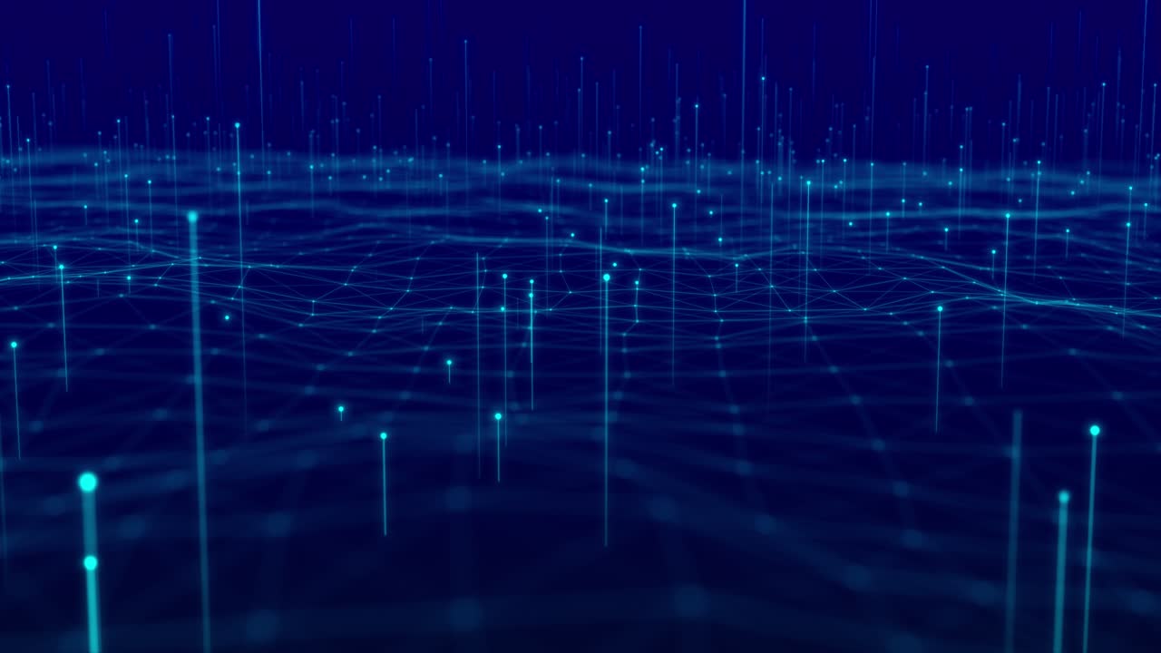 Animated plexus structure displays dynamic pattern lines rising ...