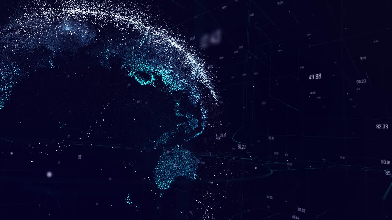 Premium stock video - Digitalization earth unveiling a world ...