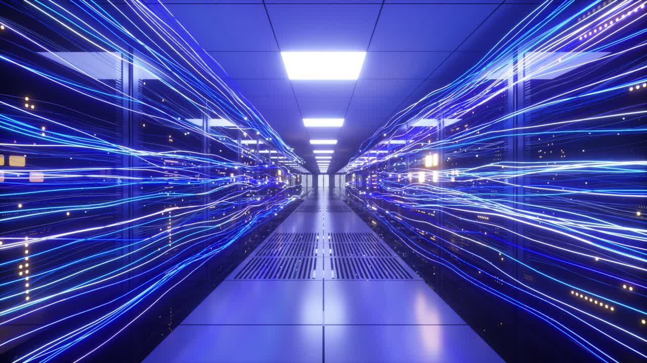 High-tech data center visualization Premium Stock Video Footage
