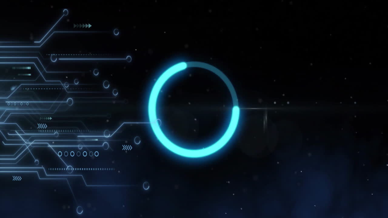 digital interface elements and circular diagram futuristic data analysis animation | freepik