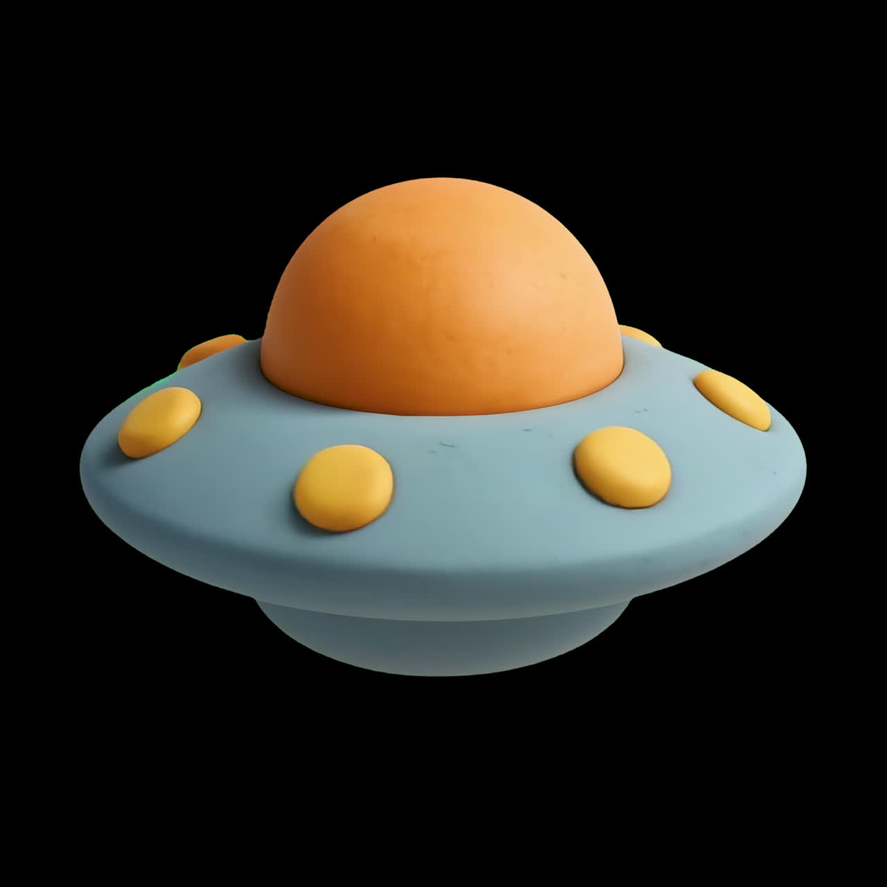 Colorful toy spaceship design animation isolated asset, transparent 4K ...