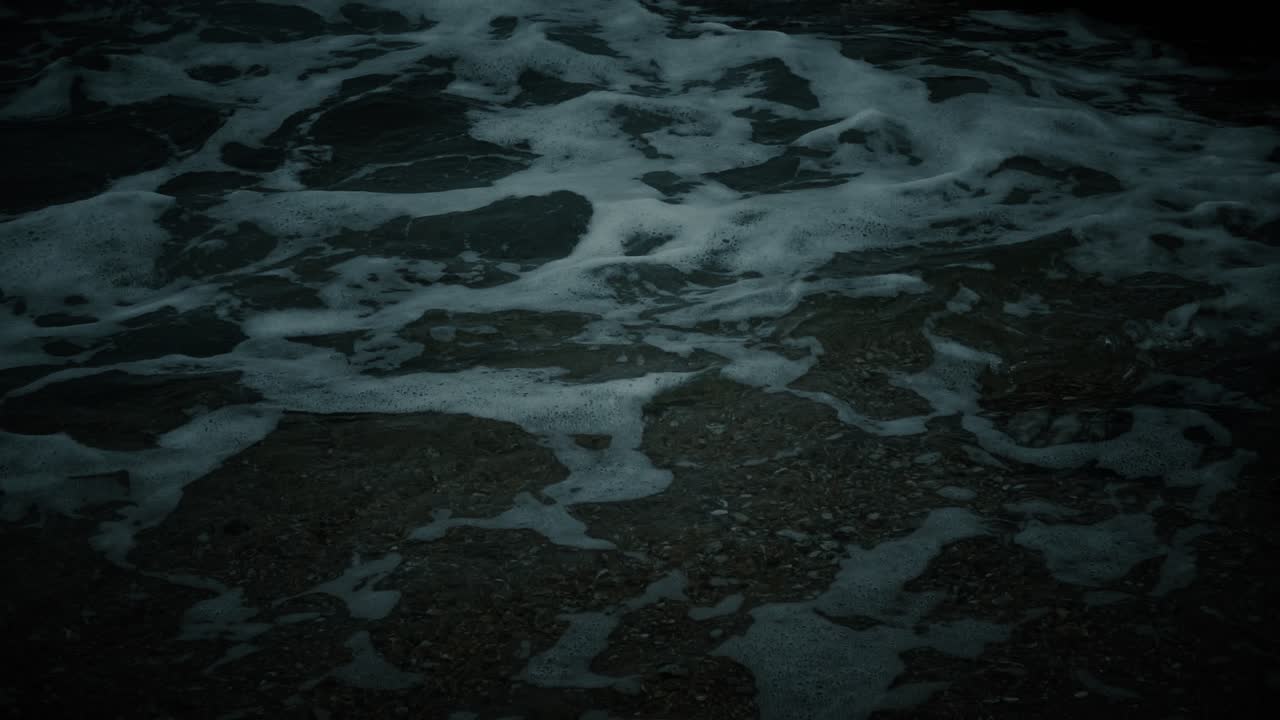 Premium stock video - Sea surface at night. sea waves background