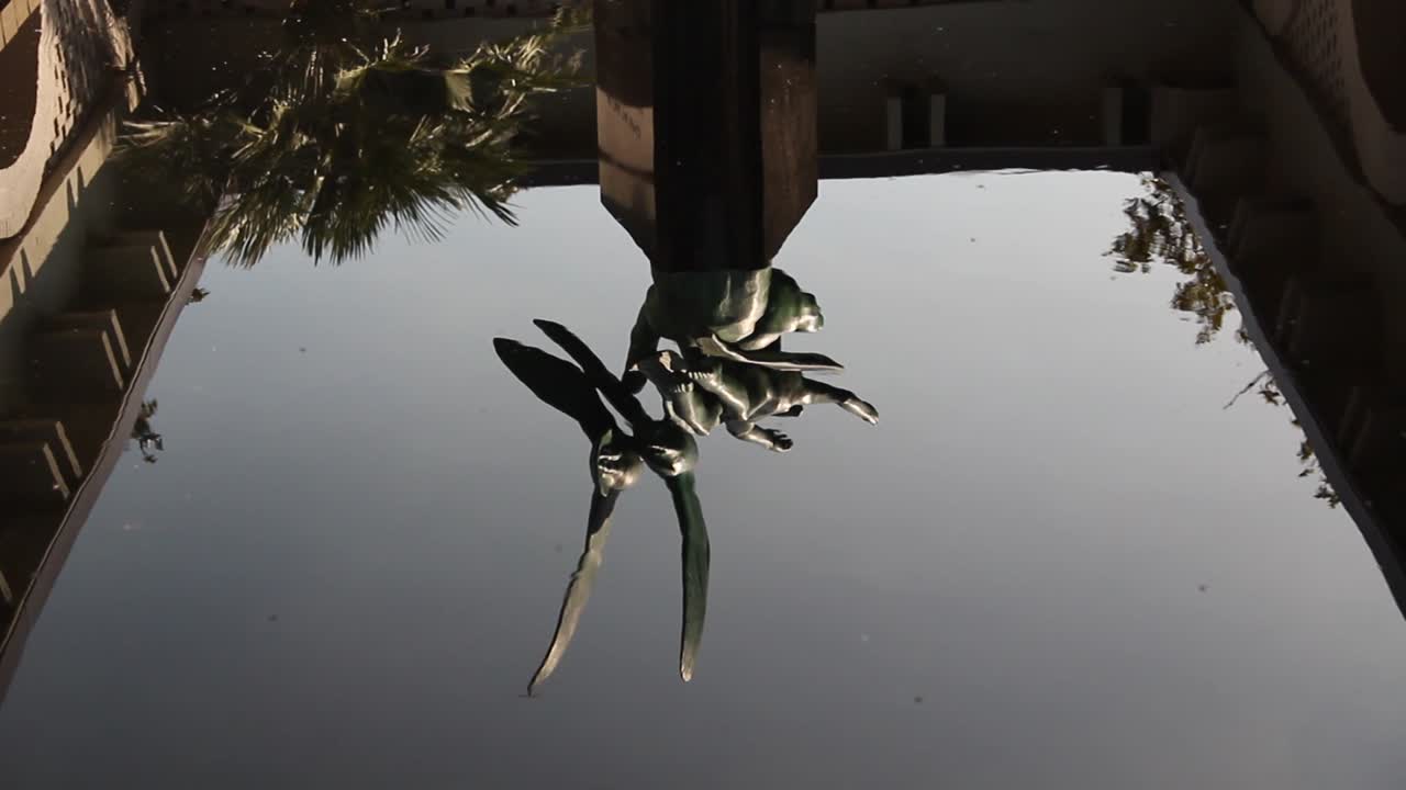 Reflection Of A Statue In Water Free Stock Video Footage Download Clips