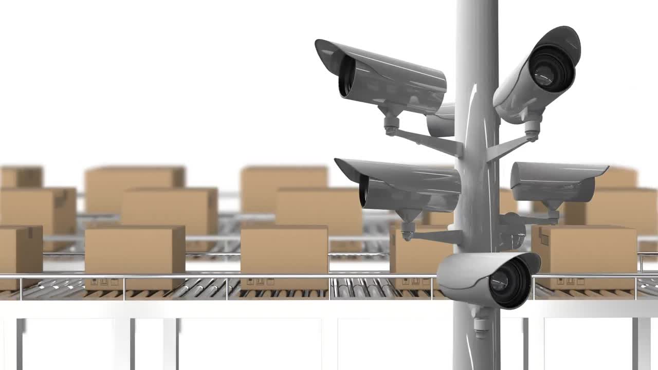 CCTV Cameras And Boxes On Conveyor Belts Free Stock Video Footage ...