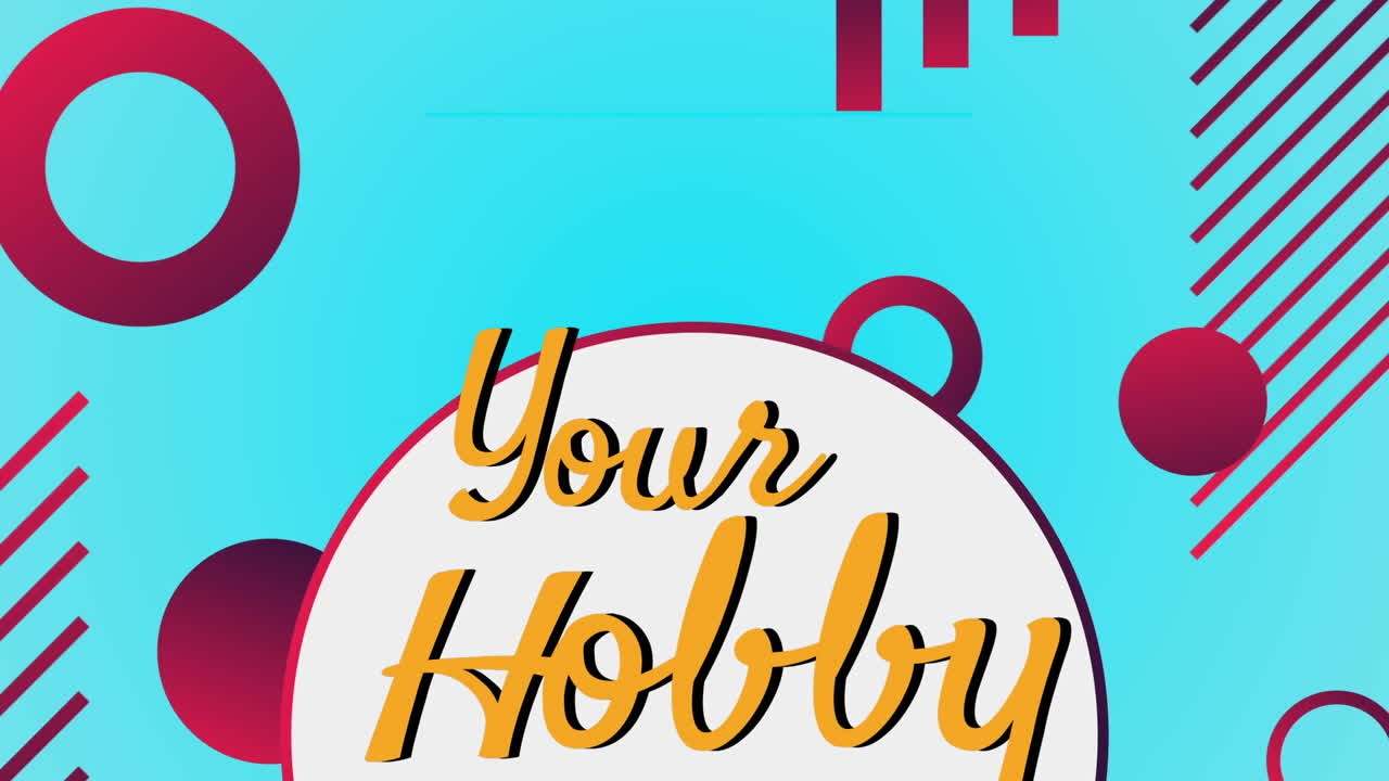 Animation of your hobby text over shapes on blue background | Premium ...