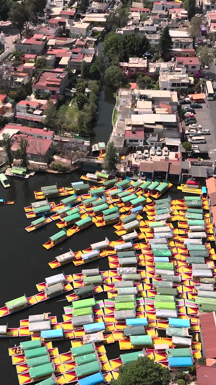 Aerial Perspective Xochimilco's Canals As Trajineras Elegantly Navigate ...
