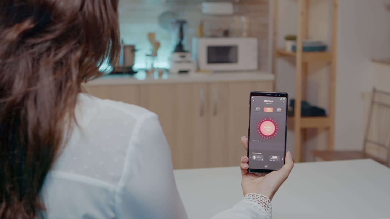 Premium stock video - Person looking at mobile phone with lighting ...